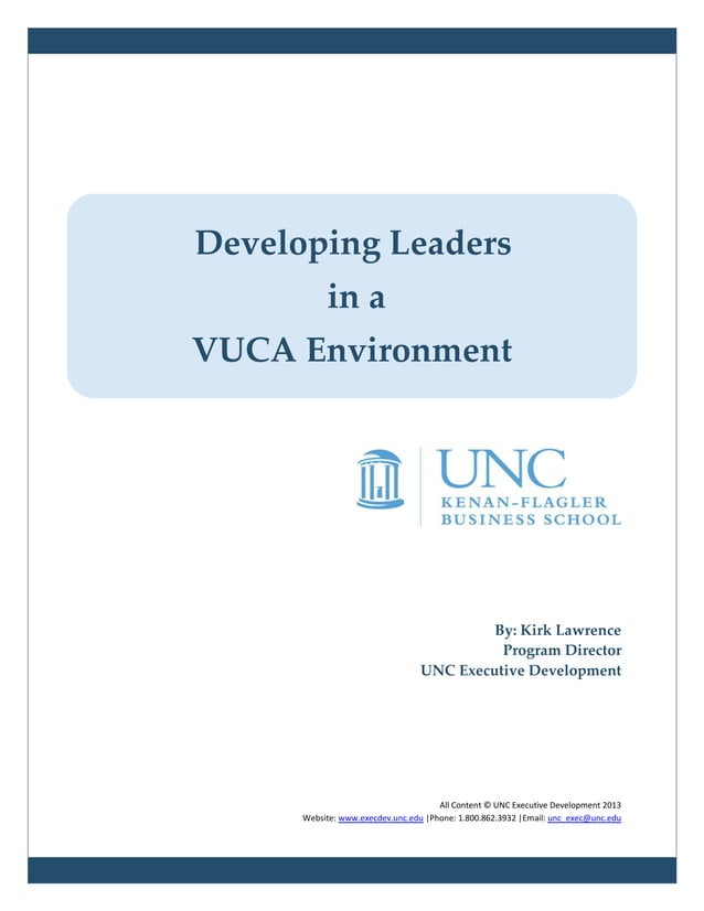 Developing Leaders in a VUCA Environment | PDF