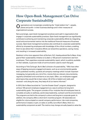 Embracing Open–Book Management to Fuel Employee Engagement and Corporate Sustainability | PDF ...