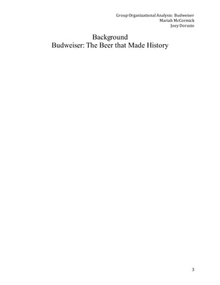 Organizational Analysis-Budweiser | DOCX