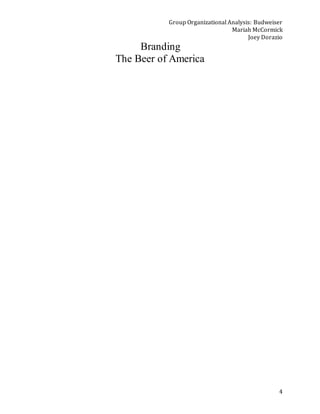 Organizational Analysis-Budweiser | DOCX