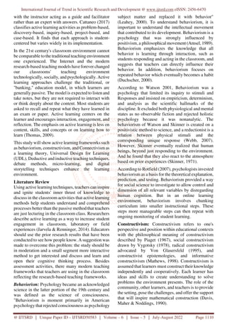 Active Learning Framework and Process of Classroom Engagement A ...