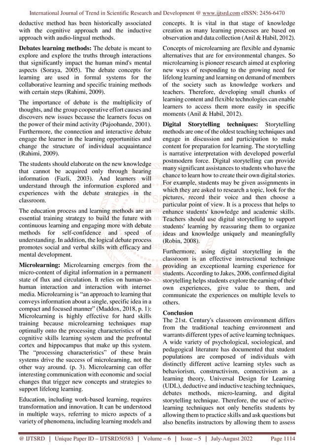 Active Learning Framework and Process of Classroom Engagement A ...