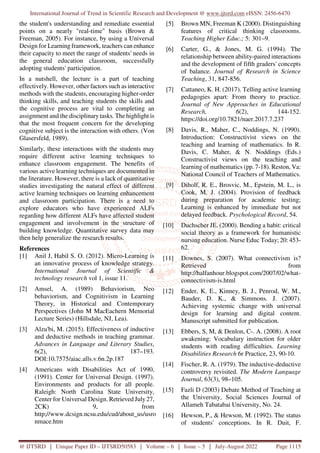 Active Learning Framework and Process of Classroom Engagement A Literature Review | PDF