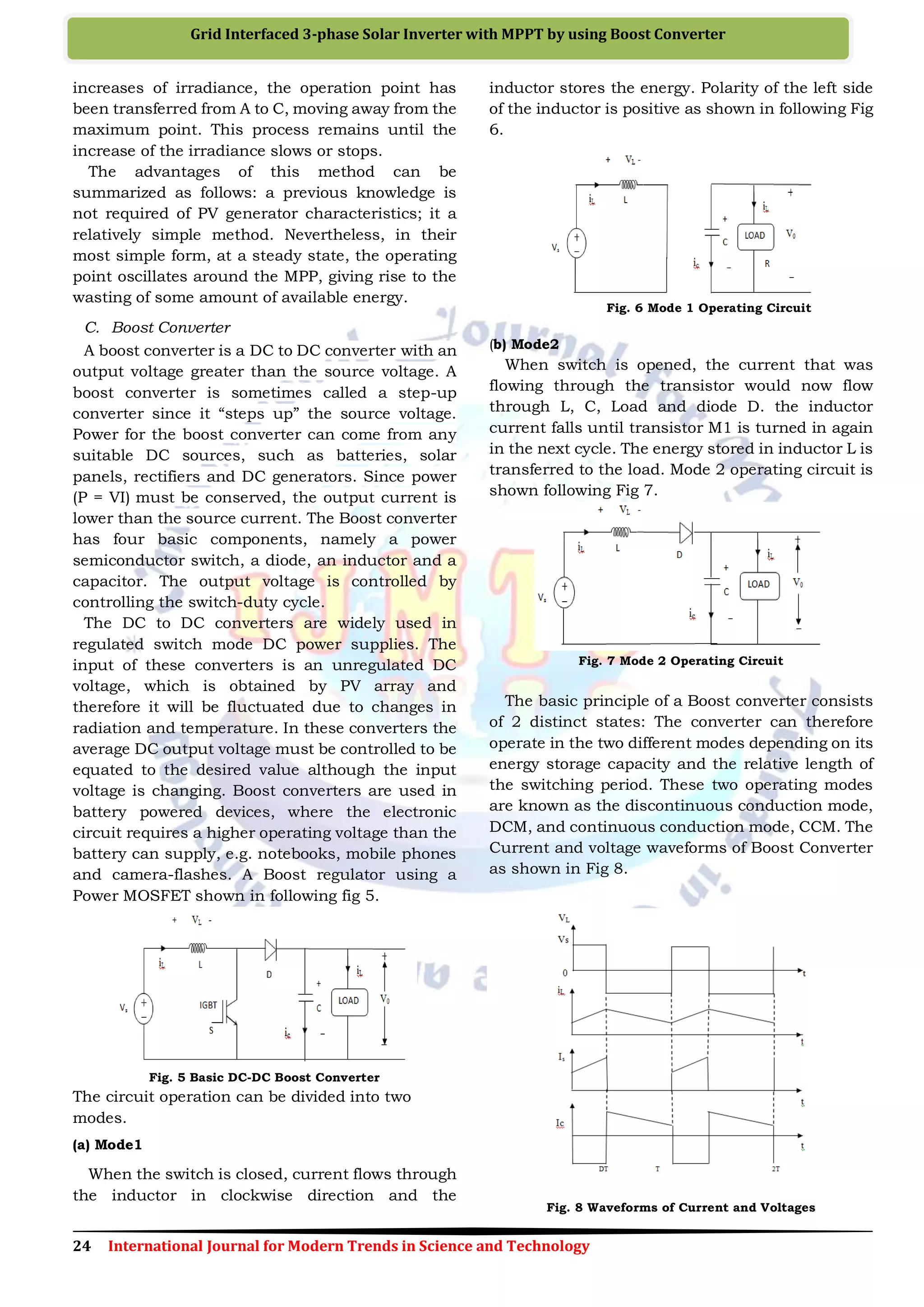 Grid Interfaced 3-phase Solar Inverter with MPPT by using Boost Converter | PDF