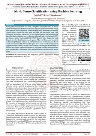 Music Genre Classification using Machine Learning | PDF