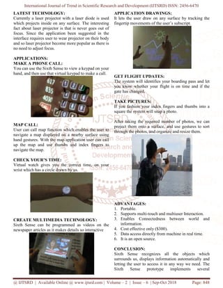 Sixth Sense Technology | PDF