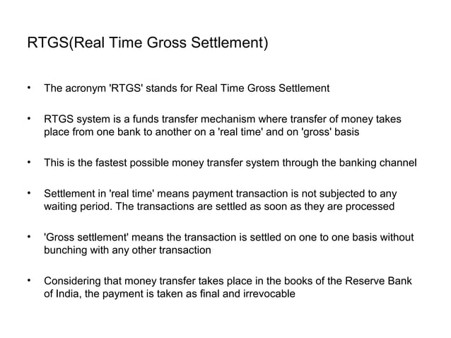 NEFT and RTGS | PPT | Stocks and Bonds | Personal Investing