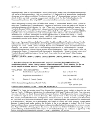 7-21-09 to 9-7-09 Evidence Grinage v Fern Brown Caplan Timothy Possenti ...