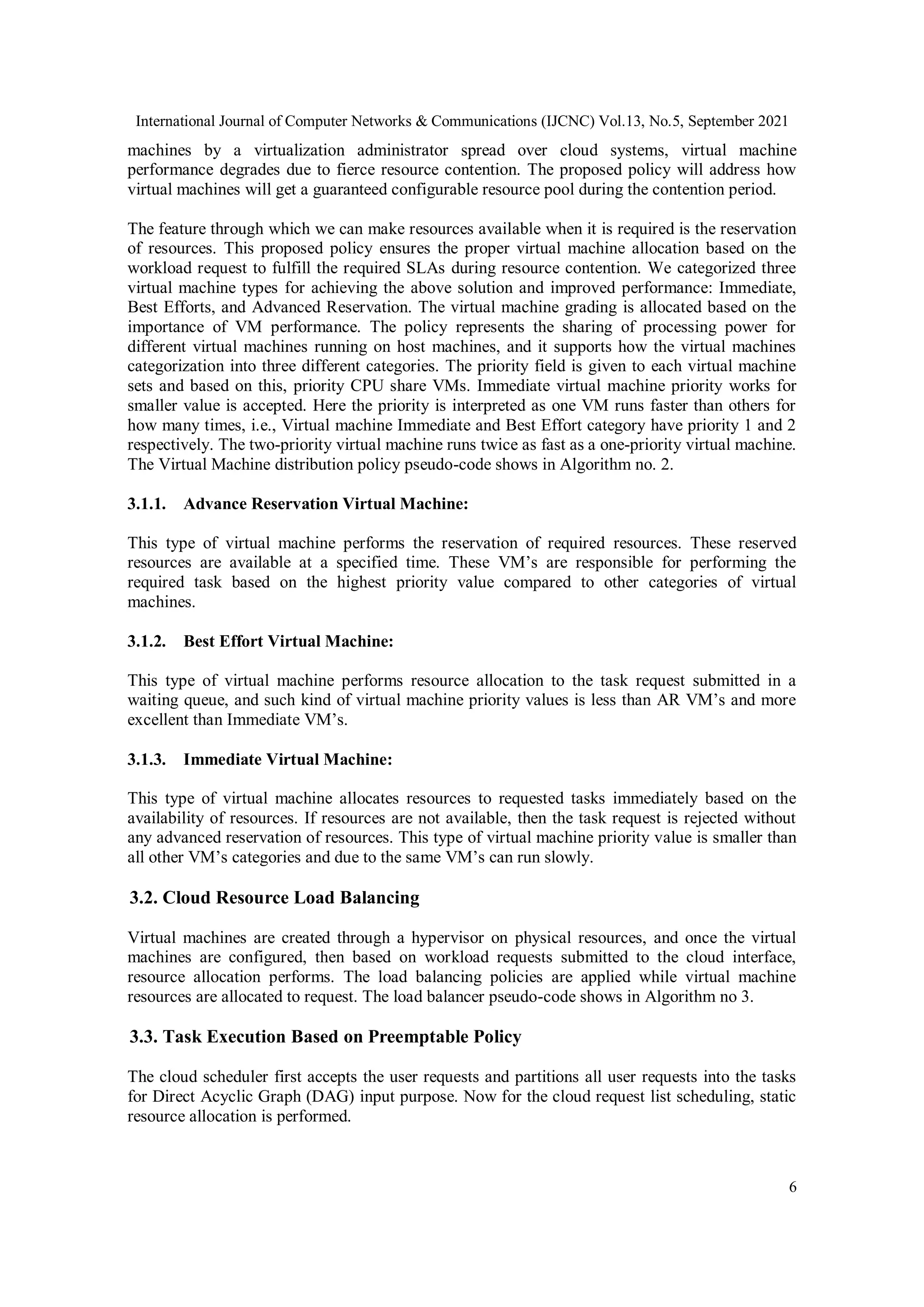 THRESHOLD BASED VM PLACEMENT TECHNIQUE FOR LOAD BALANCED RESOURCE PROVISIONING USING PRIORITY ...