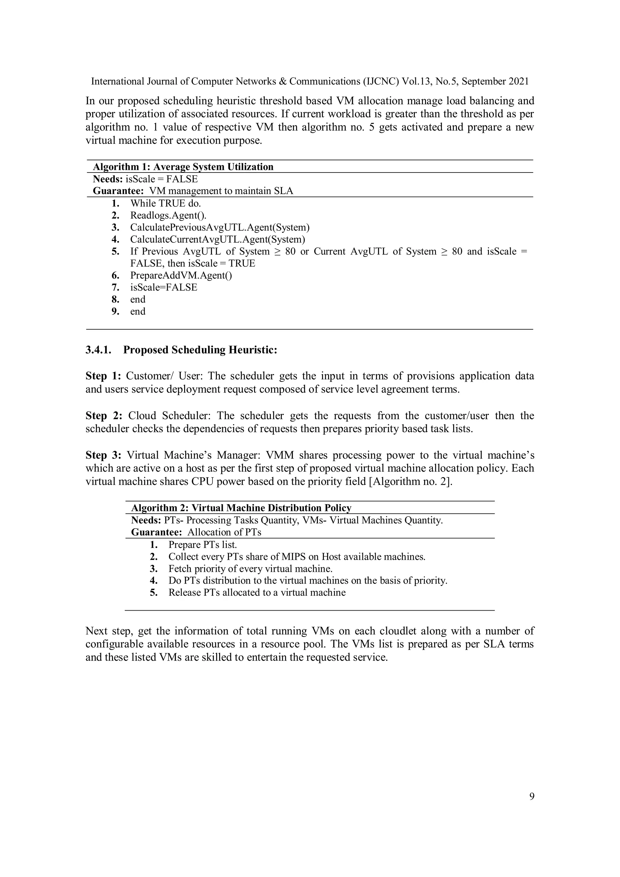 THRESHOLD BASED VM PLACEMENT TECHNIQUE FOR LOAD BALANCED RESOURCE PROVISIONING USING PRIORITY ...