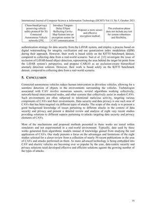 EXAMINING MODERN DATA SECURITY AND PRIVACY PROTOCOLS IN AUTONOMOUS VEHICLES | PDF