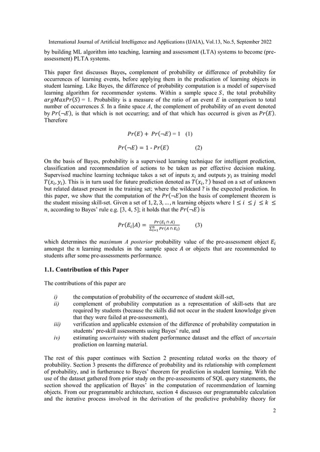 DIFFERENCE OF PROBABILITY AND INFORMATION ENTROPY FOR SKILLS CLASSIFICATION AND PREDICTION IN ...