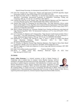 IMPROVED EDGE DETECTION USING VARIABLE THRESHOLDING TECHNIQUE AND CONVOLUTION OF GABOR WITH ...