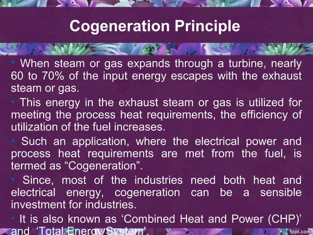 Economies Of Industrial Cogeneration | PPT