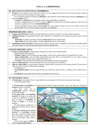 UNIT 06.- LA HIDROSFERA _Worksheet_ | PDF | Geography | Science