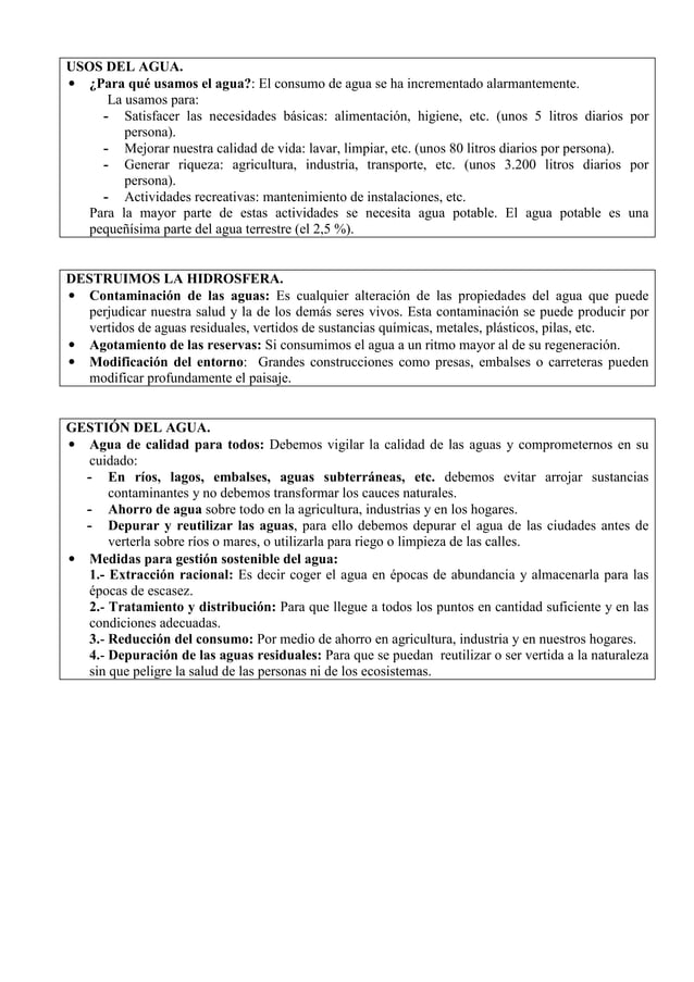 UNIT 06.- LA HIDROSFERA _Worksheet_ | PDF | Geography | Science