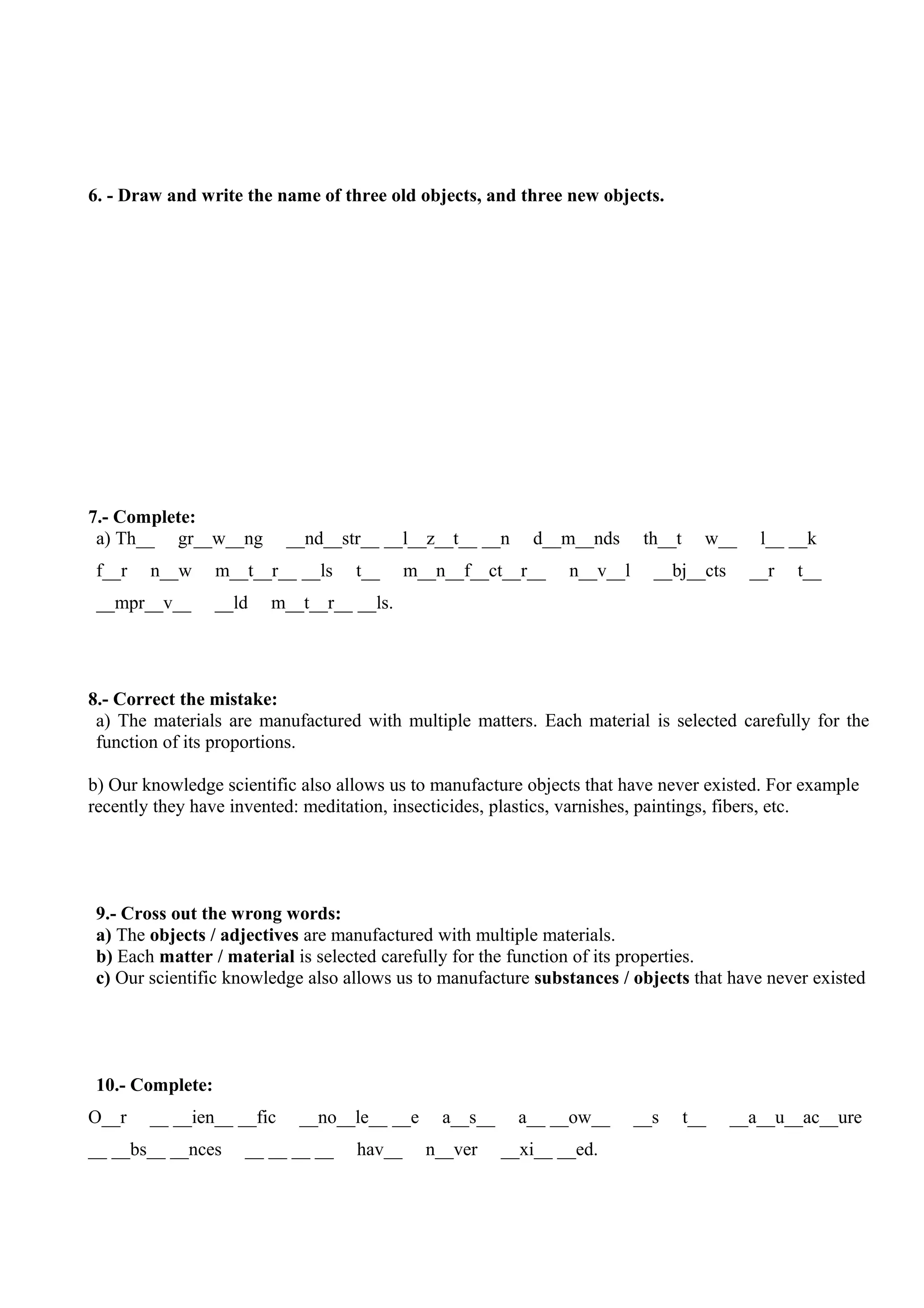 UNIT 03.- THE MATTER OF THE UNIVERSE (Worksheet) | PDF