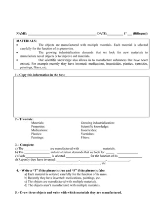 UNIT 03.- THE MATTER OF THE UNIVERSE (Worksheet) | PDF