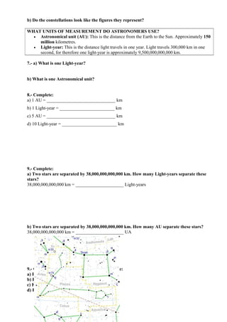 UNIT 01.- The universe (worksheet) | PDF
