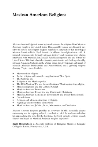 Mexican American Religions An Introduction 1st Edition Brett ...