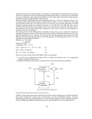 Performance Analysis of OFDM Transceiver with Folded FFT and LMS Filter | PDF
