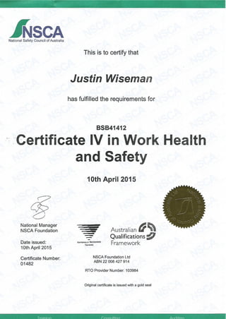 Wiseman,J CERT IV WHS | PDF