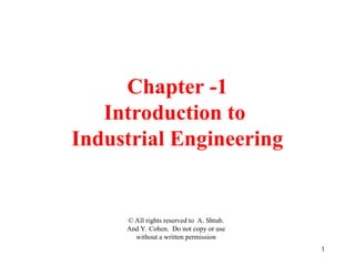 Industrial Engineering Introduction Part 0 | PPT