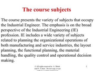 Industrial Engineering Introduction Part 0 | PPT