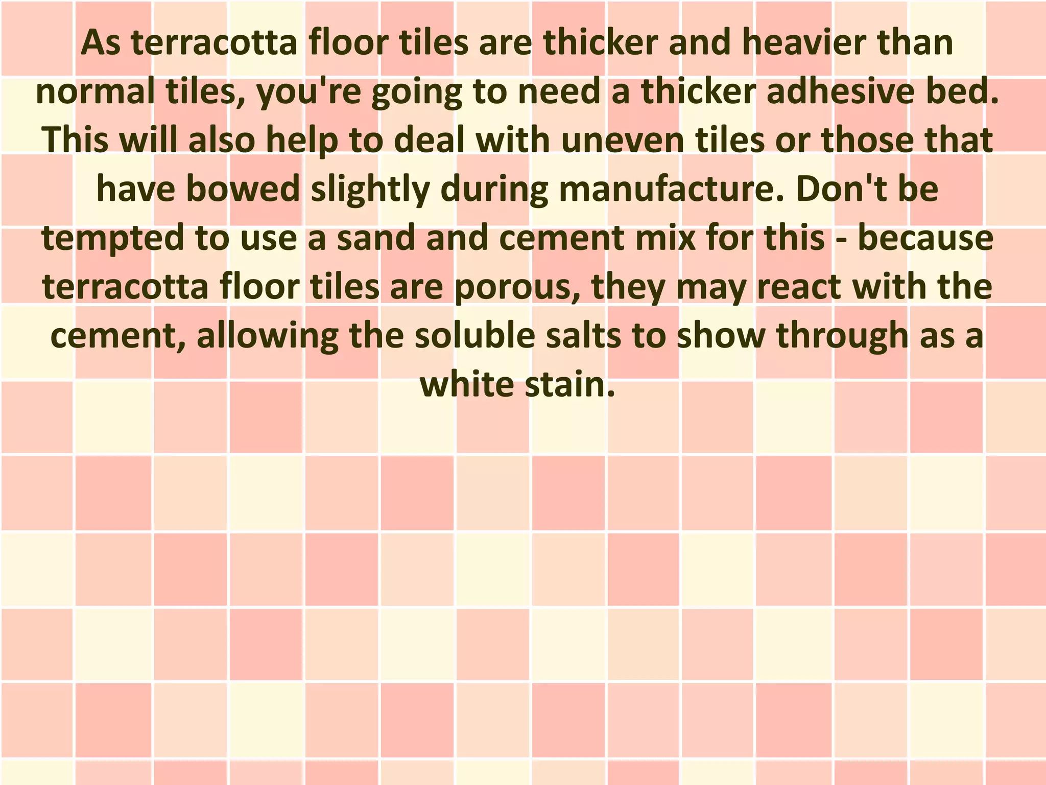 Laying Terracotta Floor Tiles | PPTX