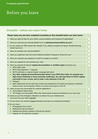 INTO Exeter Pre-Departure Guide | PDF