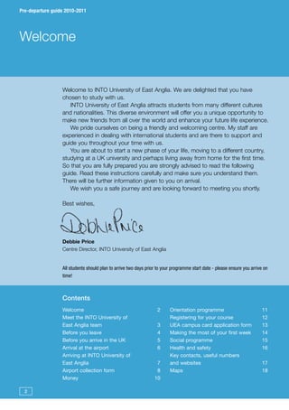 INTO UEA Pre-Departure Guide | PDF