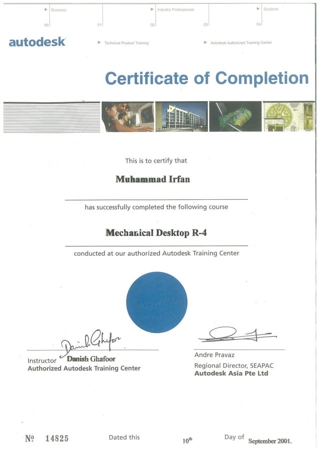 Certifcate Autodesk Mechanical desktop | PDF | Desktops | Computing