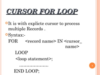135 cursor for loop | PPT
