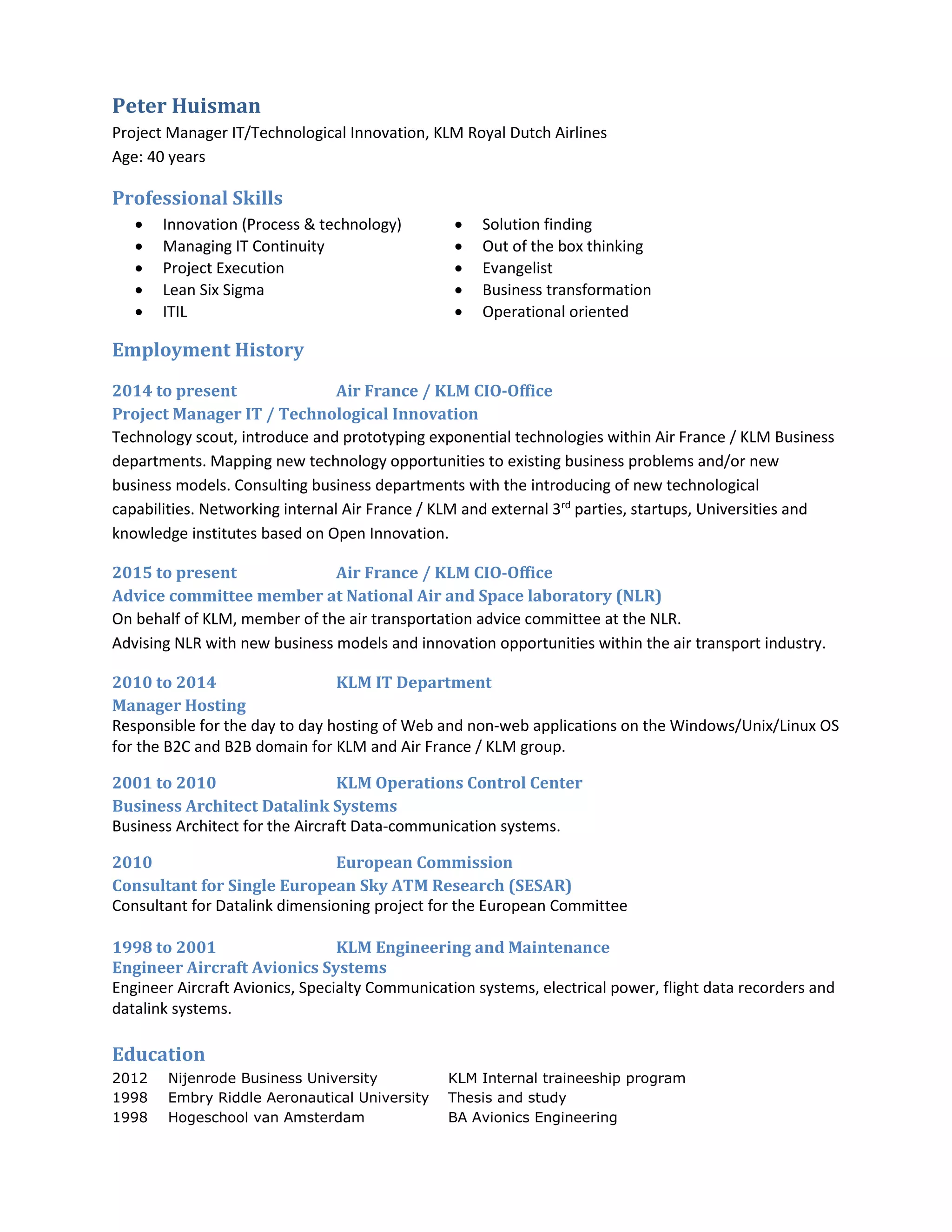 CV_Peter Huisman_May 1st | PDF