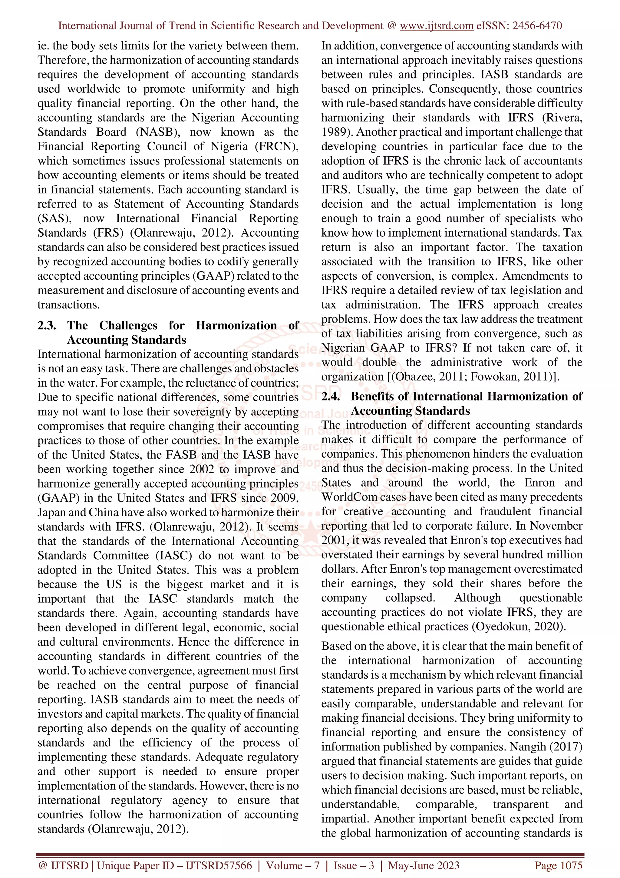 Need for Harmonization of International Accounting Standards | PDF