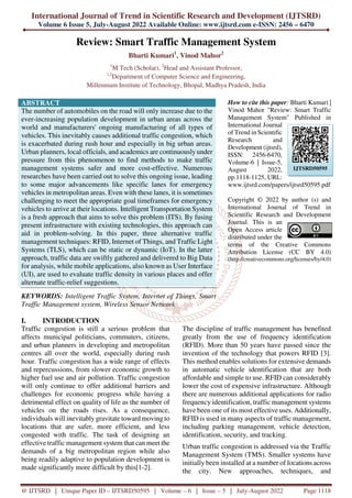 Review Smart Traffic Management System | PDF