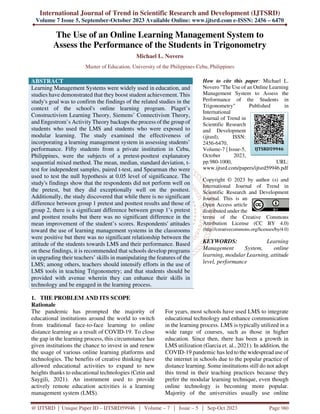 The Use of an Online Learning Management System to Assess the ...