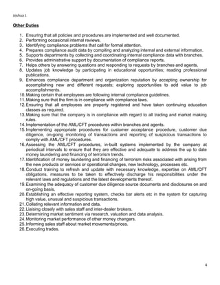 Resume Of Joshua - 29102015 | DOC