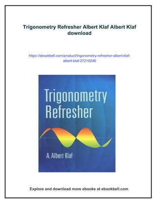 Trigonometry Refresher Albert Klaf Albert Klaf | PDF