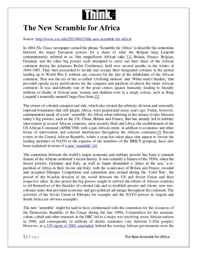 The New Scramble for Africa | By Hakim Adi