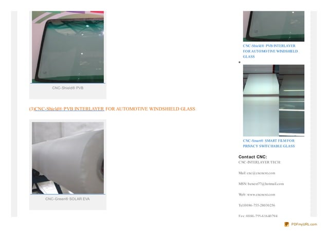 AUTO PVB SAFETY GLASS EVA SMART FILM | PPT