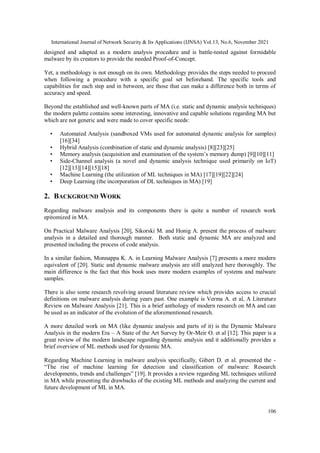 COMPARATIVE REVIEW OF MALWARE ANALYSIS METHODOLOGIES | PDF