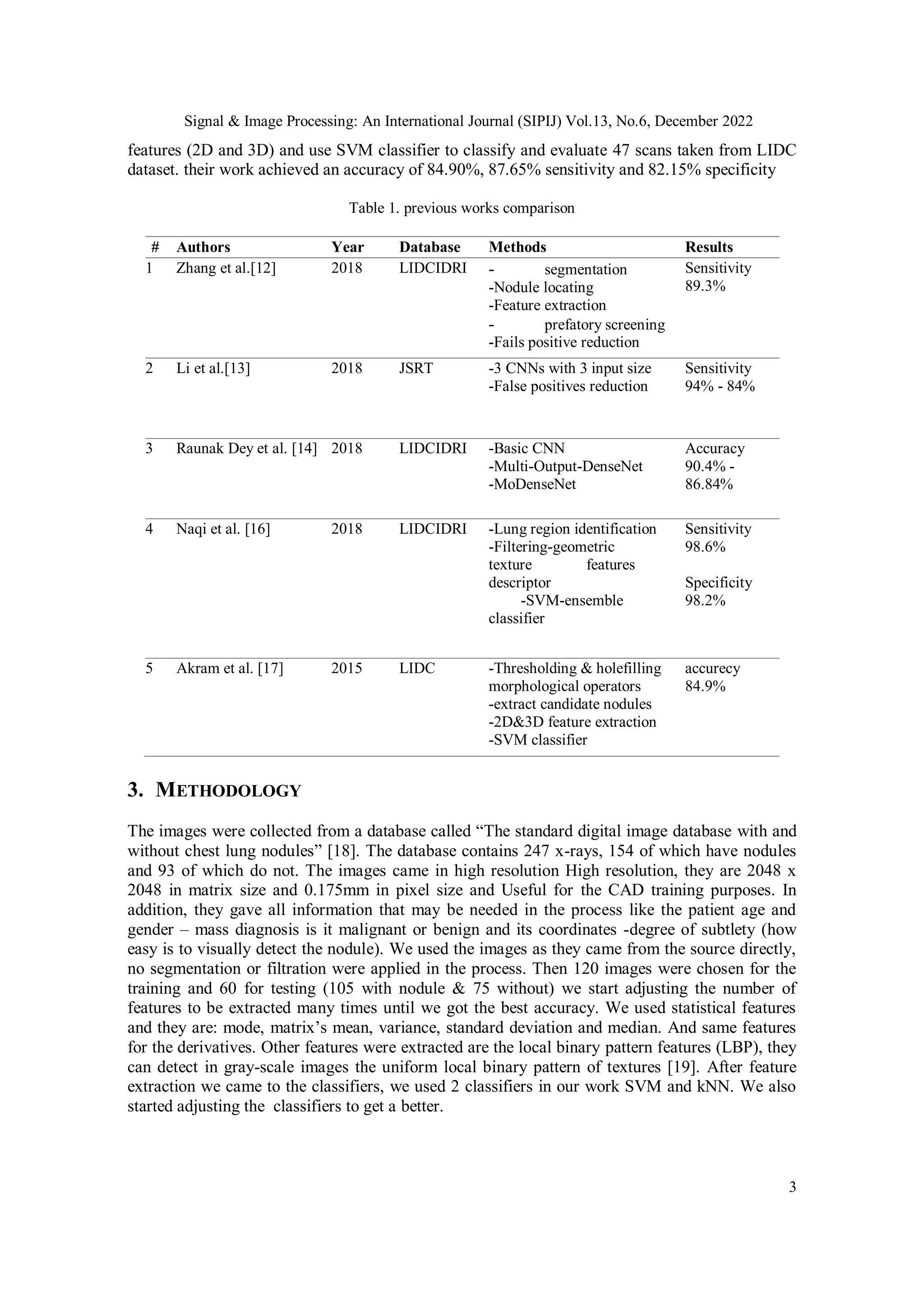 CLASSIFICATION OF LUNGS IMAGES FOR DETECTING NODULES USING MACHINE LEARNING | PDF