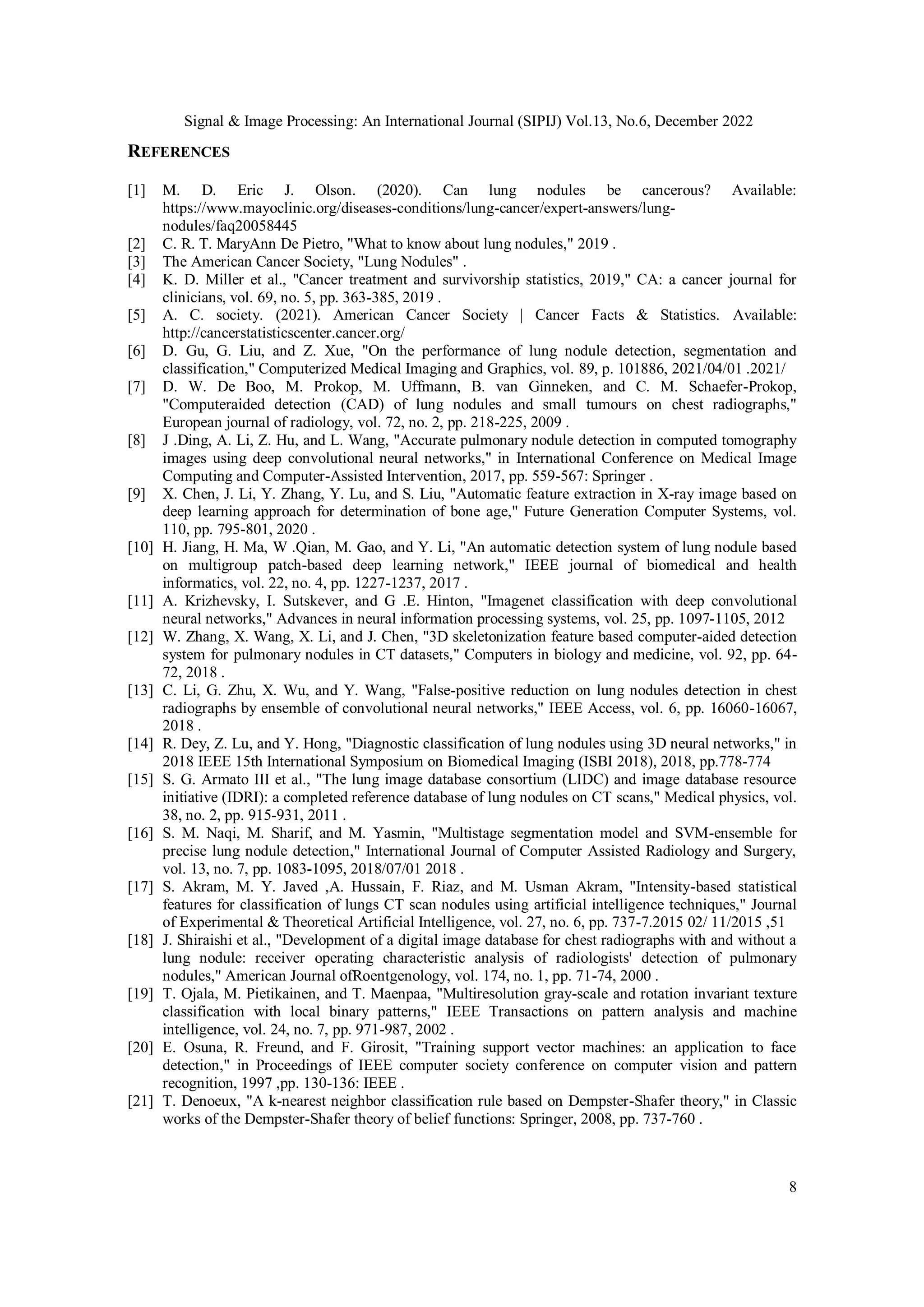CLASSIFICATION OF LUNGS IMAGES FOR DETECTING NODULES USING MACHINE LEARNING | PDF