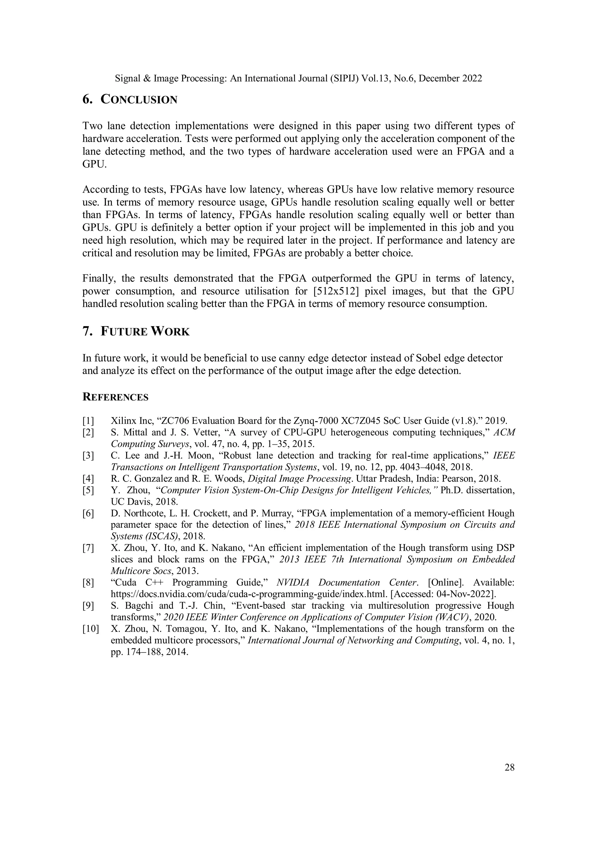 Comparison Of Gpu And Fpga Hardware Acceleration Of Lane Detection Algorithm Pdf