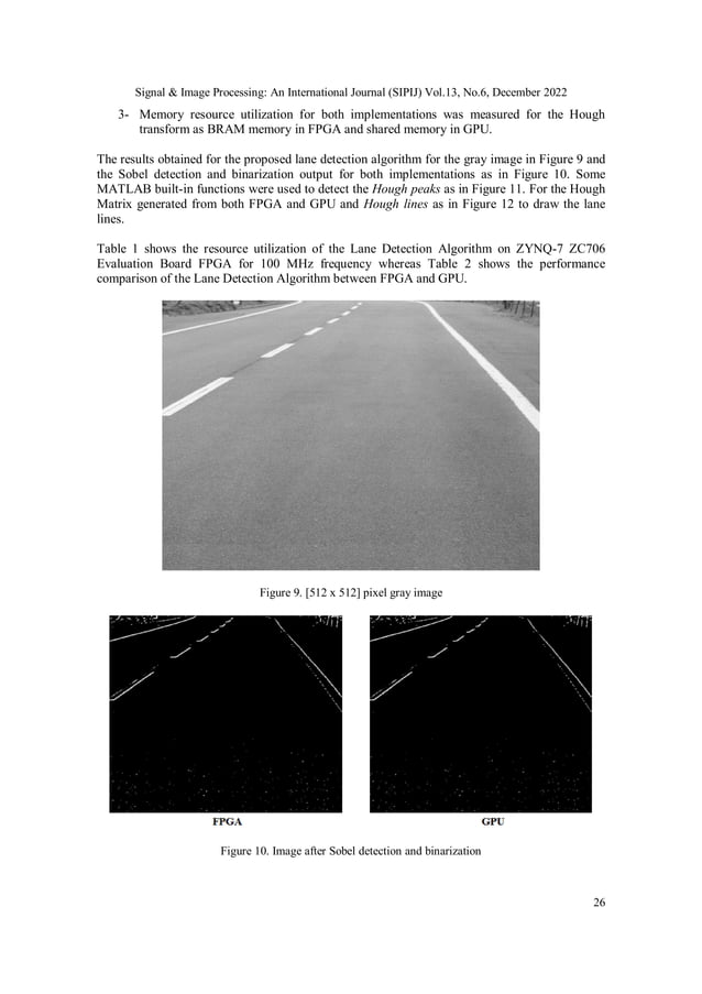 COMPARISON OF GPU AND FPGA HARDWARE ACCELERATION OF LANE DETECTION ALGORITHM | PDF