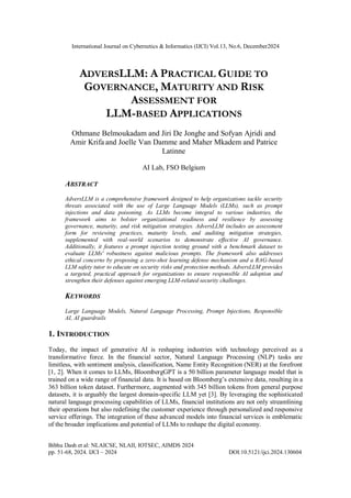 AdversLLM: A Practical Guide To Governance, Maturity and Risk ...