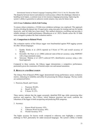 DATA-DRIVEN PART-OF-SPEECH TAGGING FOR THE GIKUYU LANGUAGE: DEVELOPMENT, CHALLENGES AND ...
