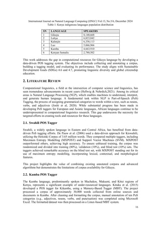 DATA-DRIVEN PART-OF-SPEECH TAGGING FOR THE GIKUYU LANGUAGE: DEVELOPMENT, CHALLENGES AND ...