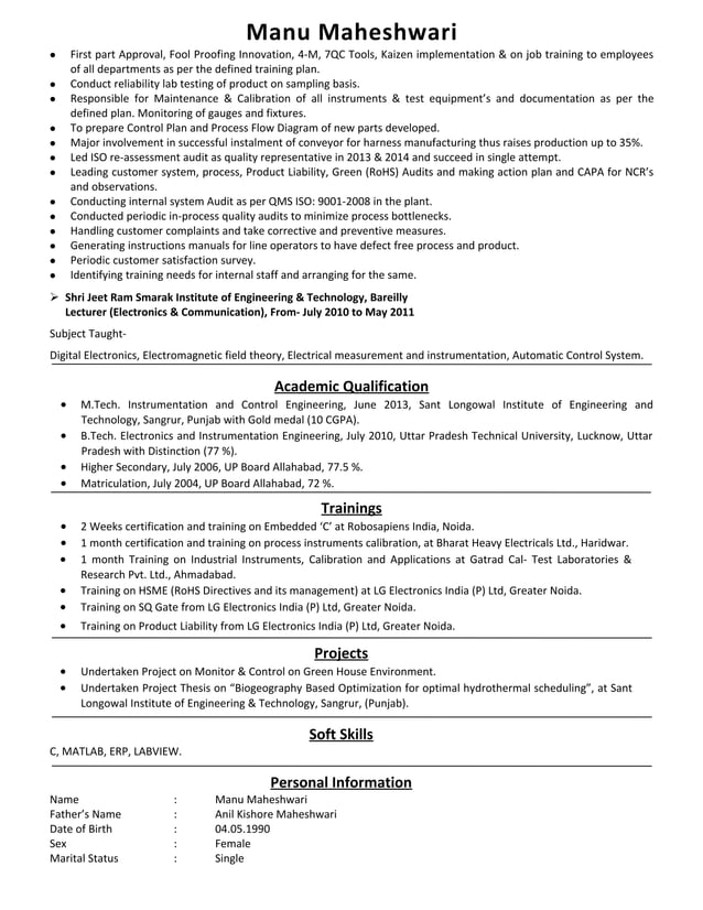 Resume Manu | PDF